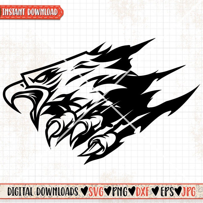 Adler Scratch svg | Vogel Klaue Clipart | Wild Talon Cutdatei | Wütende ...