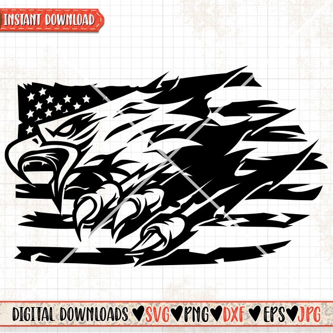 US Eagle Scratch Svg | Bird Claw Clipart | Wild Talon Cutfile | Angry ...