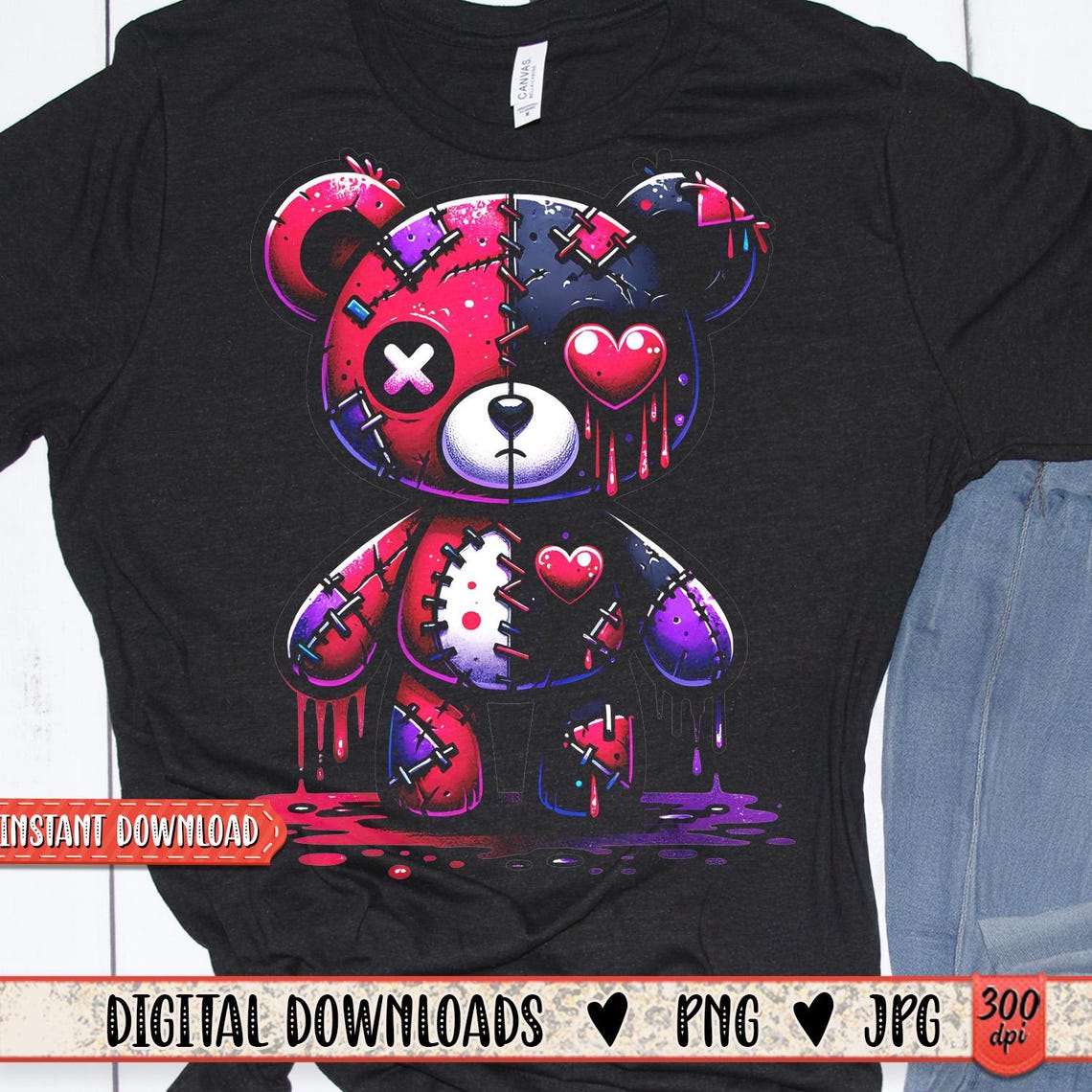 Dripping Teddy Bear Png | Cartoon Colorful Theme Png | Scary Teddy Bear ...