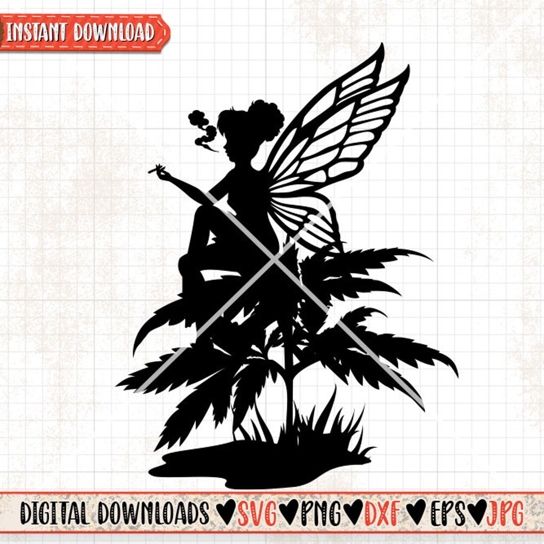 Fairy Smoking Weed Svg | High Fairies Clipart | Cannabis Cutfile ...