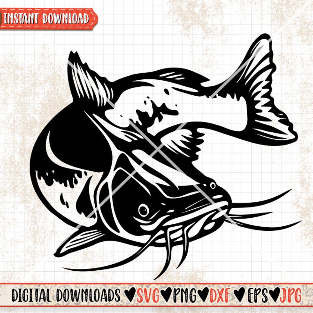 Catfish Svg | Lake Fishing Clipart | Cat Fish Cutfile | River Angler ...