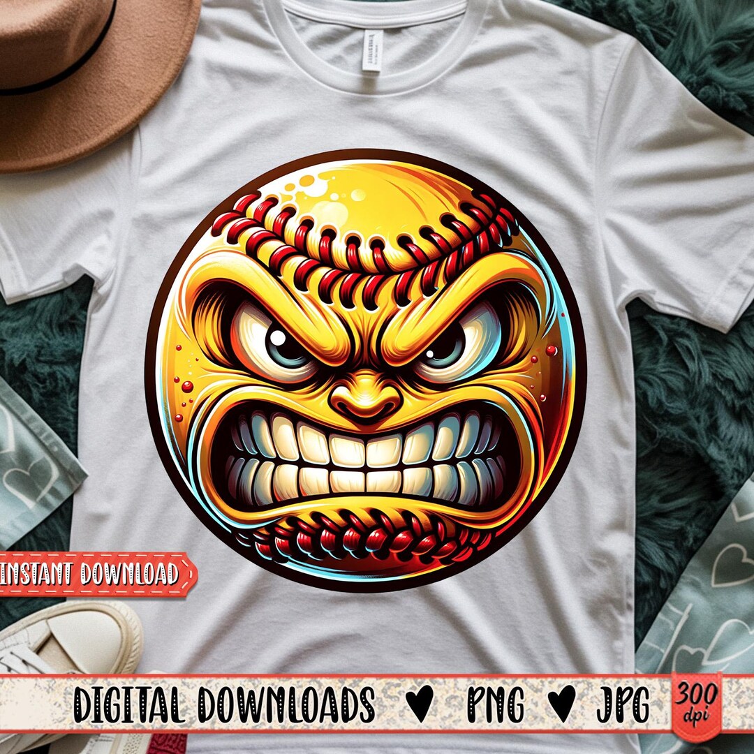 Angry Baseball Face Png | Mad Baseball Face Png | Fierce Baseball Face ...