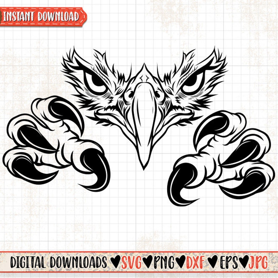 Eagle Claw Svg | Wild Bird Clipart | Big Bald Eagle Stencil | Eagle ...