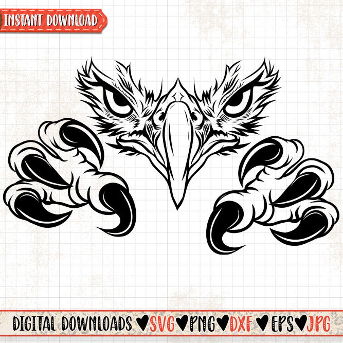 Eagle Claw Svg | Wild Bird Clipart | Big Bald Eagle Stencil | Eagle ...