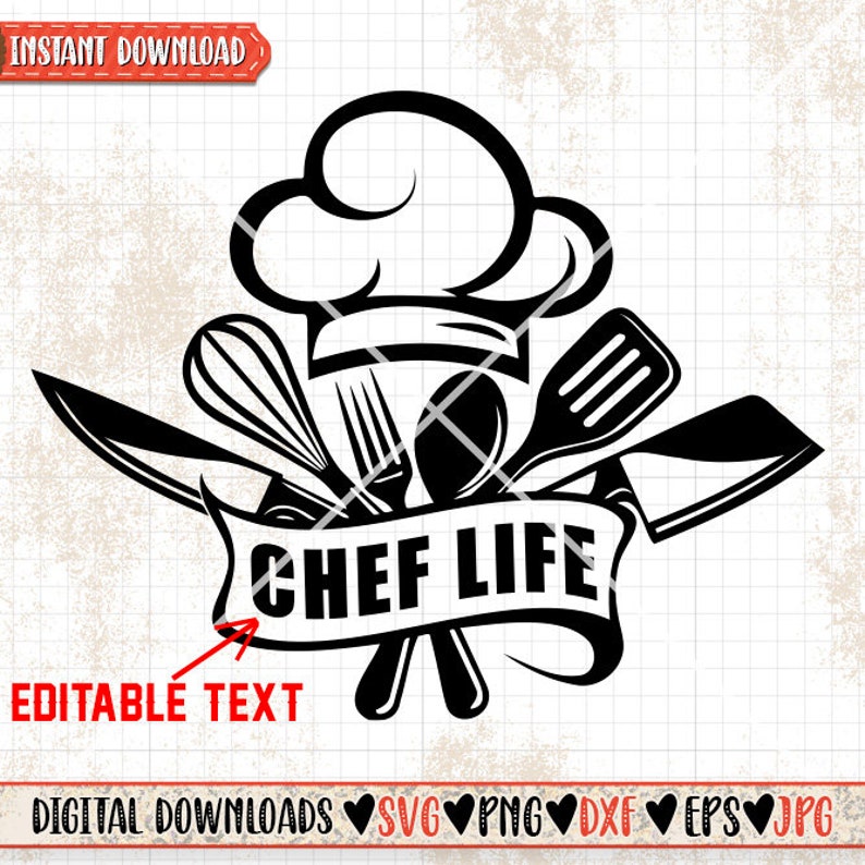 Chef Svg | Chef Life Clipart | Cooking Cutfile | Baking Stencil ...