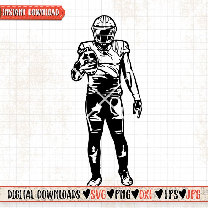 American Football Svg Game Day Clipart Football Player Cutfile ...