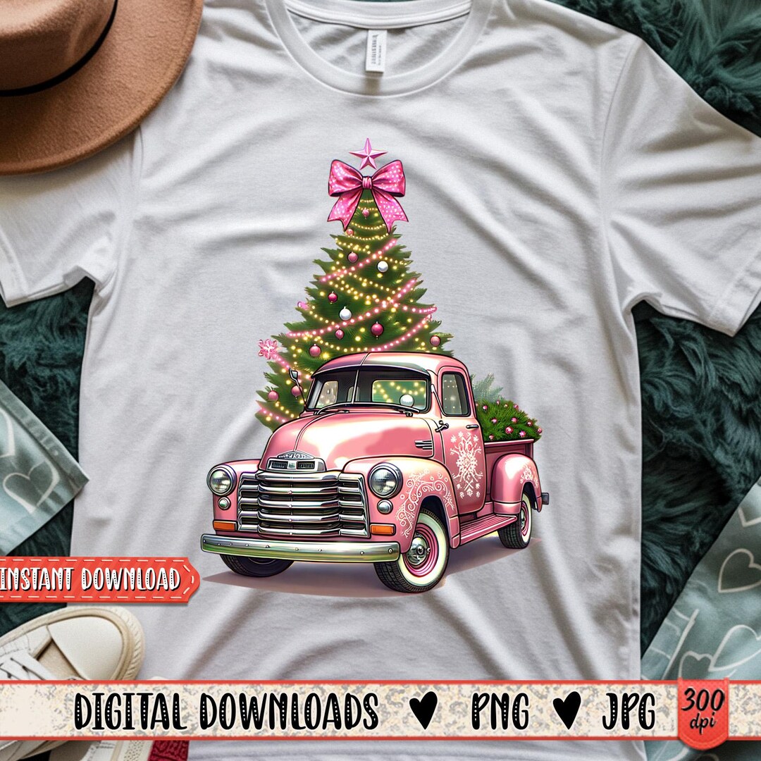 Vintage Farm Truck With Christmas Tree Png | Merry Christmas Png ...