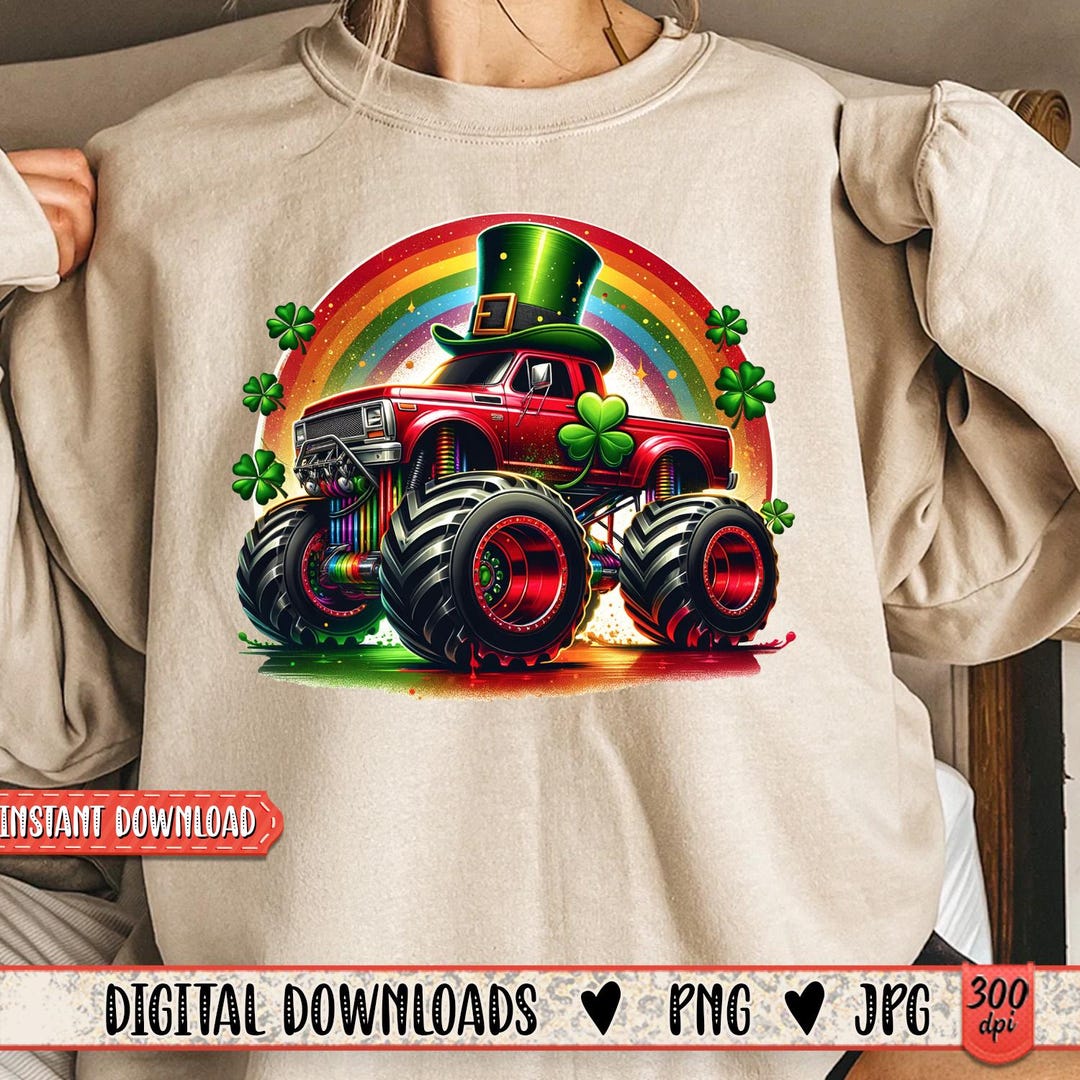 St Patrick's Day Monster Truck Png | Shamrock Monster Truck Png ...