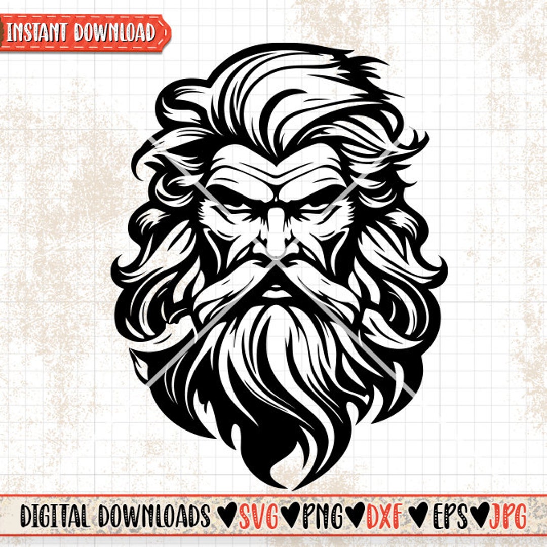 Zeus Svg | Greek Mythology Clipart | God of Thunder Cutfile | Lightning ...
