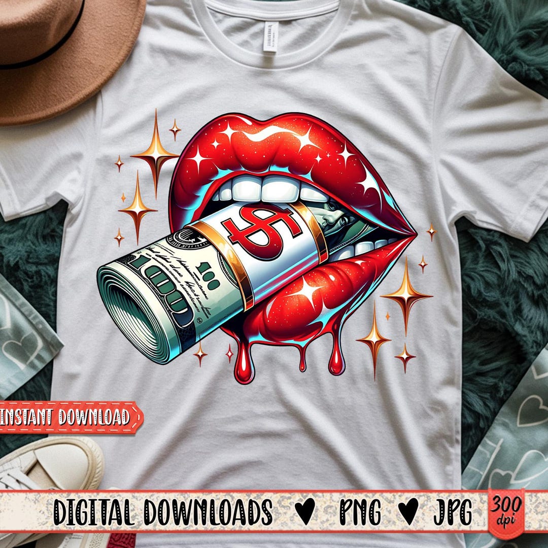 Money Lips Png | Dollar Bill Lips Png | Red Money Lips Png | Glossy ...