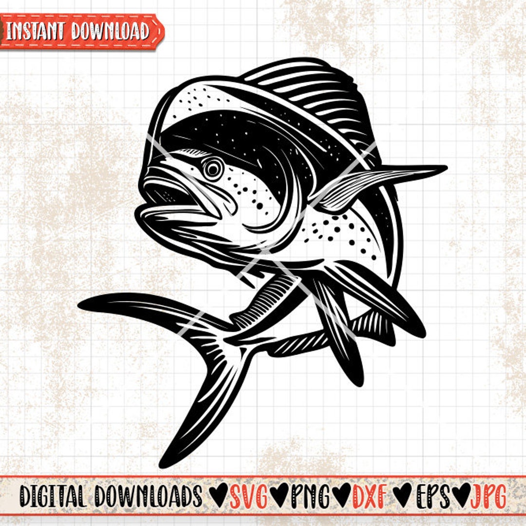 Mahi Fish Svg | Fresh Sea Catch Clipart | Ocean Angling Cutfile ...