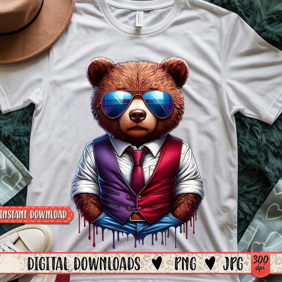 Boss Teddy Png | Teddy Bear Png | Glasses Teddy Bear Png | Cool Boss ...