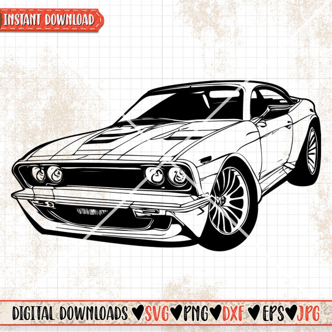 Sports Car Svg Car Show Clipart Vintage Ride Stencil Drag Racer Dad ...