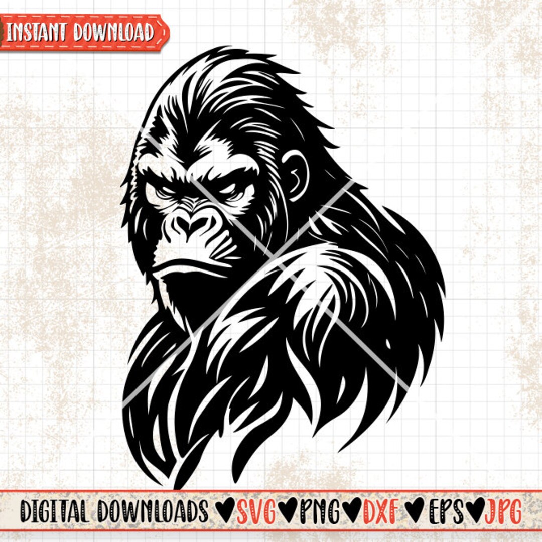 Ape Svg | Gorilla Clipart | Angry Wild Animal Cutfile | Safari Life ...