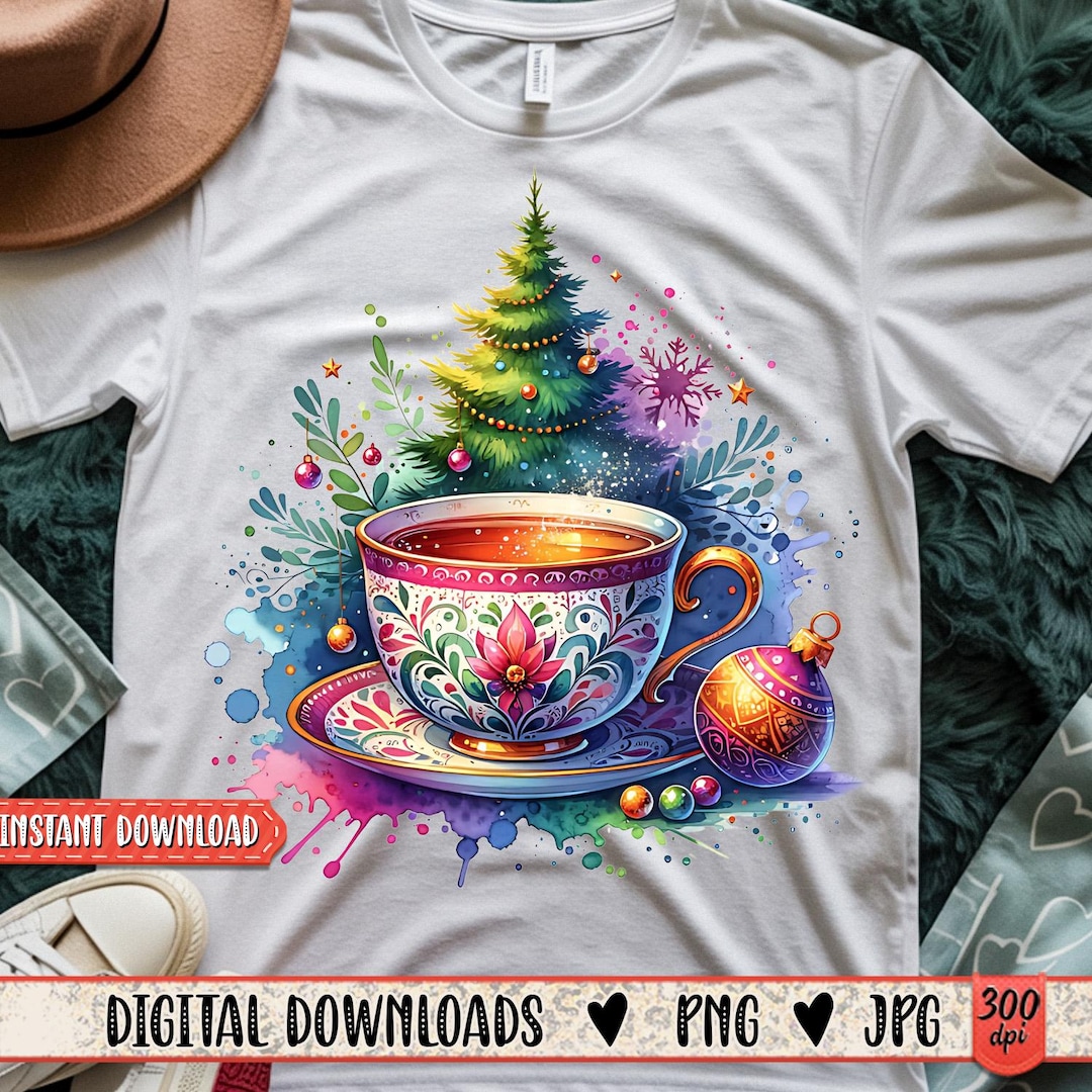 Christmas Tea Cup Png | Cozy Christmas Tea Cups Png | Christmas Winter ...