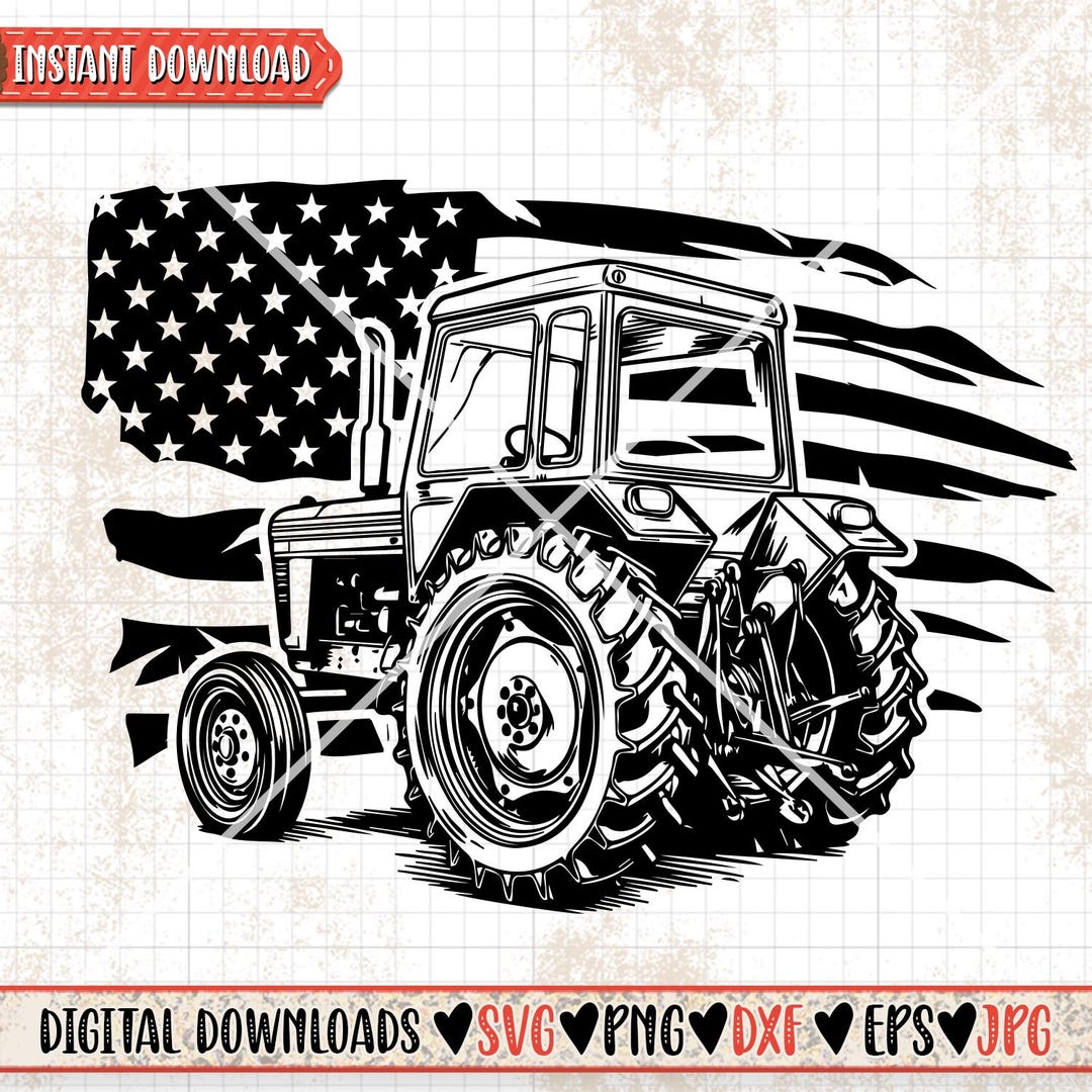 Tractor Svg | US Farmer Dad Clipart | Heavy Equipment Cutfile | Farm ...