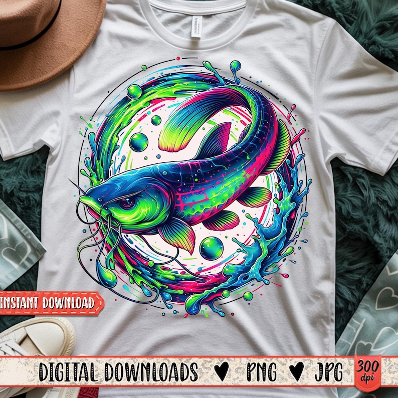 Neon Splash Catfish Png | Fishing Catfish Png | Neon Catfish Png ...