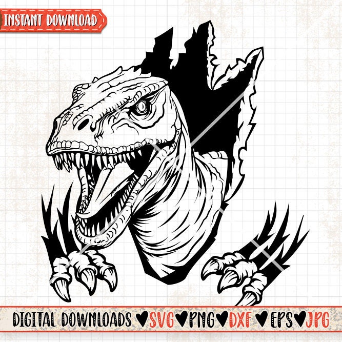 T-rex Scratch Svg | Tyrannosaurus Clipart | Ripped Dino Cutfile | Wild ...