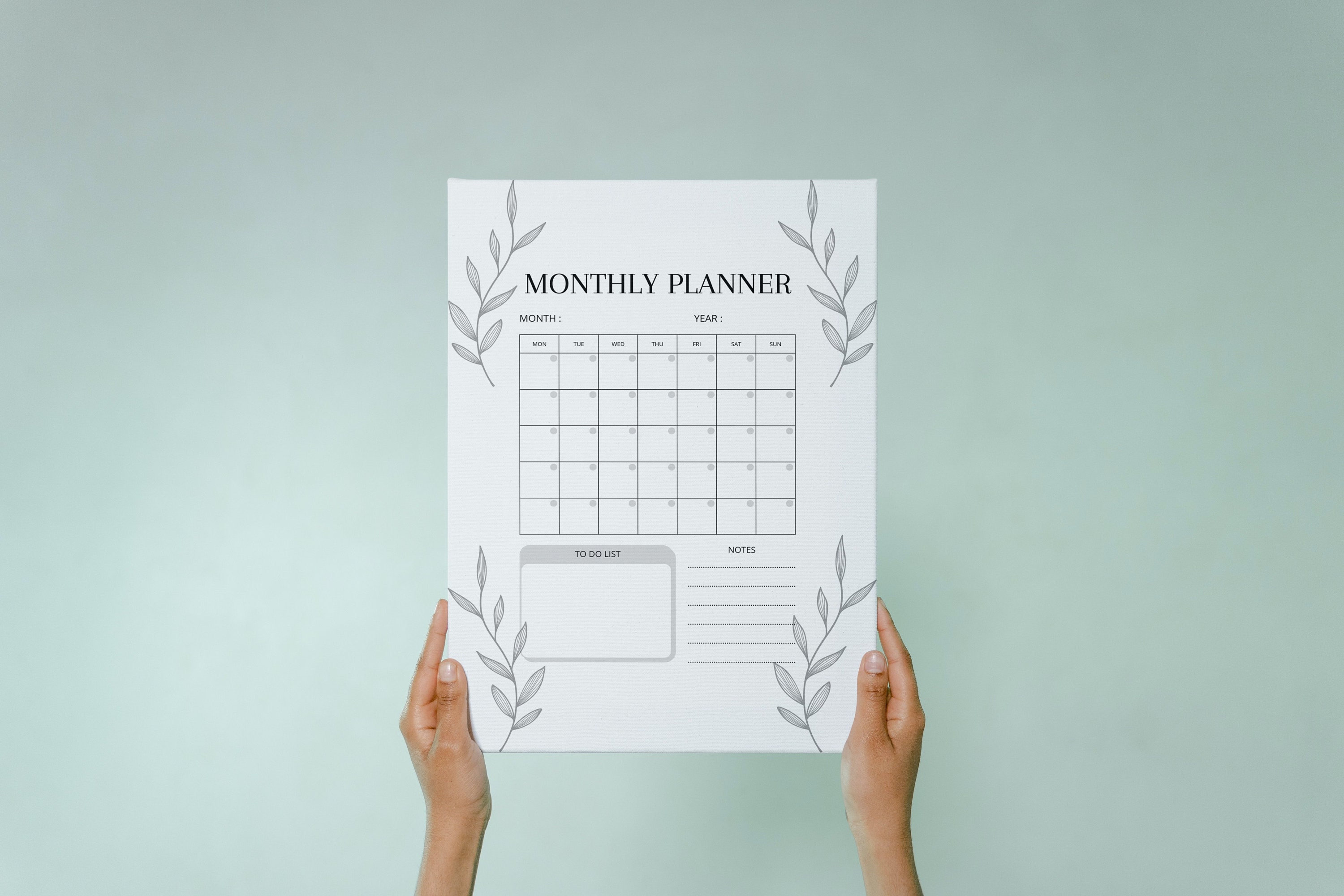 Monthly Calendar Printable Custom Calendar New Years - Etsy