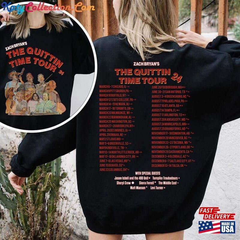 Zach Bryan New Album Shirt, Zach Bryan The Quittin Time Tour 2024 sold ...