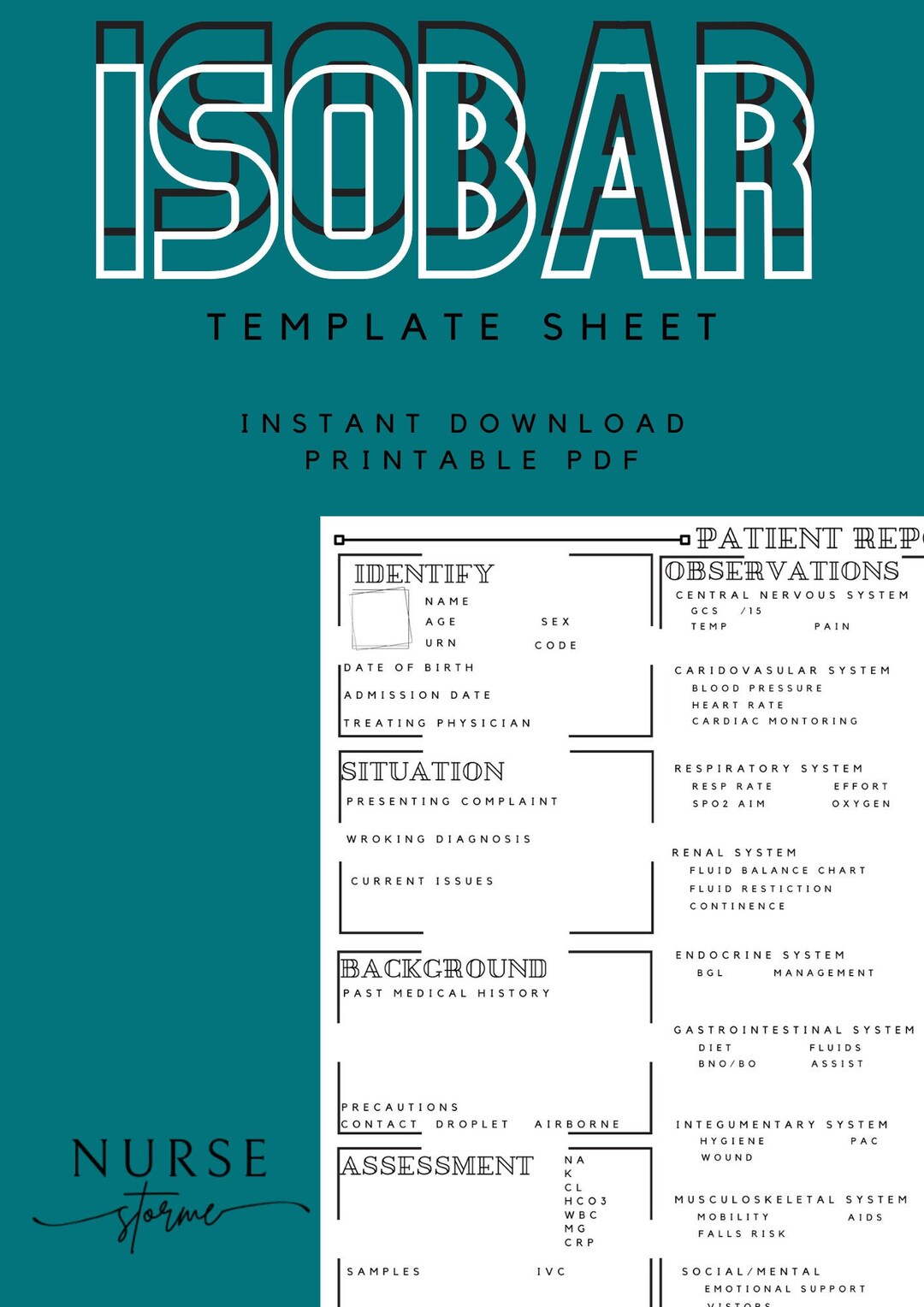 Nursing Handover Template Nursin School Nursing Notes Nursing Student ...