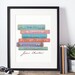 Jane Austen Wall Art, Book Stack Art Print, Printable Wall Art, Jane ...
