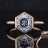 Cluster Moissanite Unique Engagement Ring Emerald Cut Moissanite Ring 2 ...
