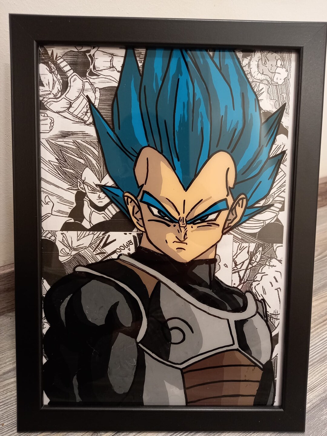 Glass Painting Manga Vegeta Painting on Plexiglass - Etsy