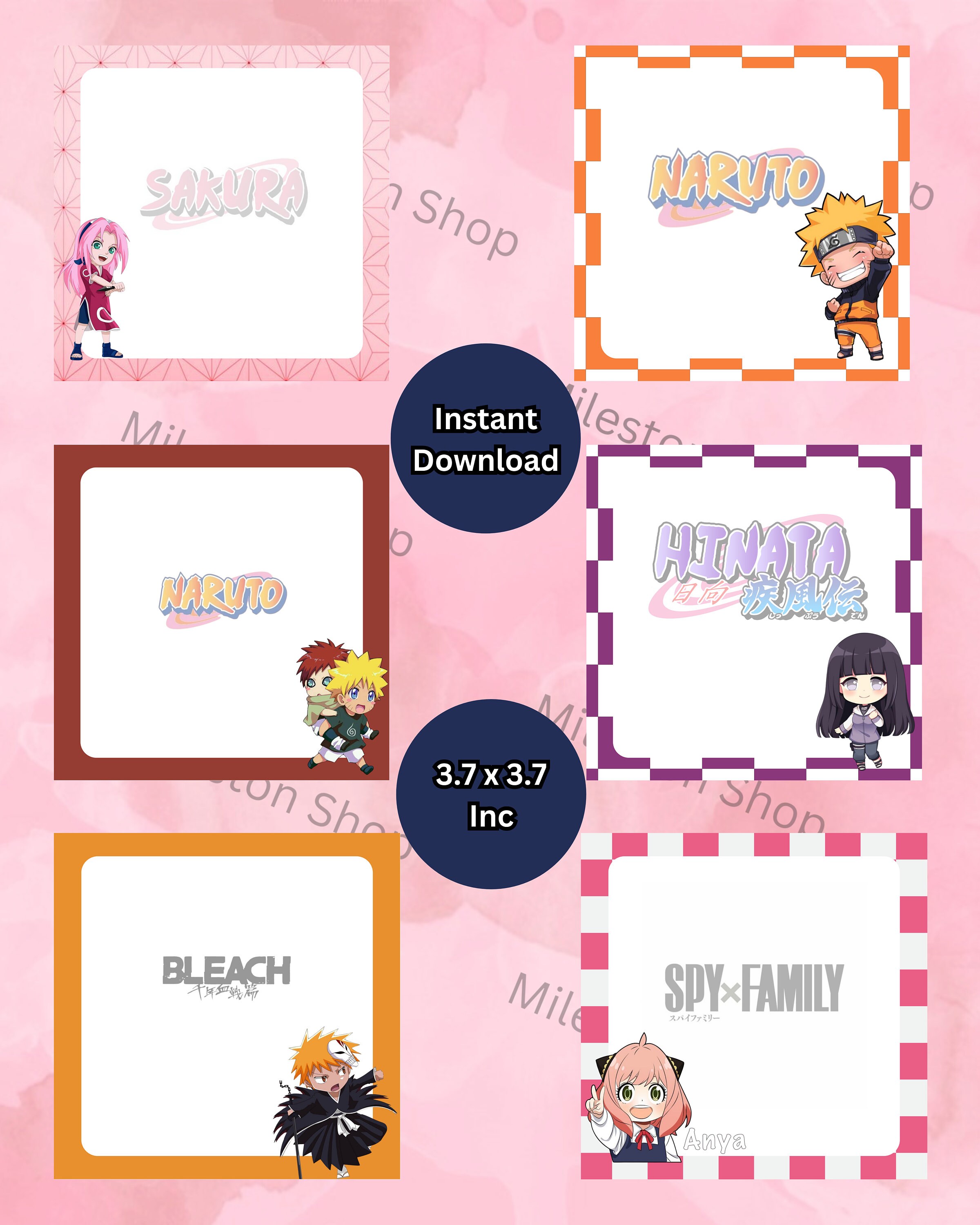 Anime Chibi Character Printable Memopads, Mega Pack Notepad, Printable ...