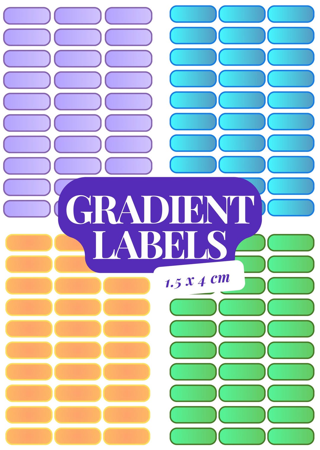 School Name Labels Blank Printable Labels Scrapbooking Labels 4 Sheets ...