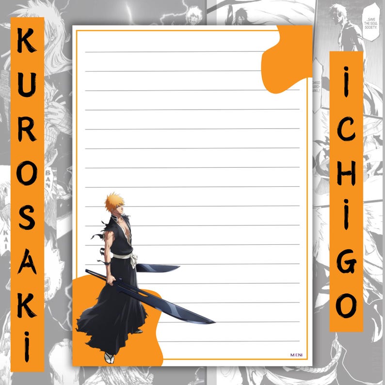 Bleach Kurosaki Ichigo Anime Notepad A5 Notepad Design - Etsy