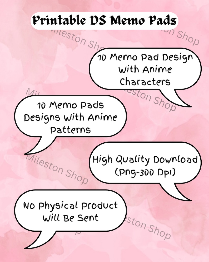 Anime Chibi Character Printable Memopads, Mega Pack Notepad, Printable ...