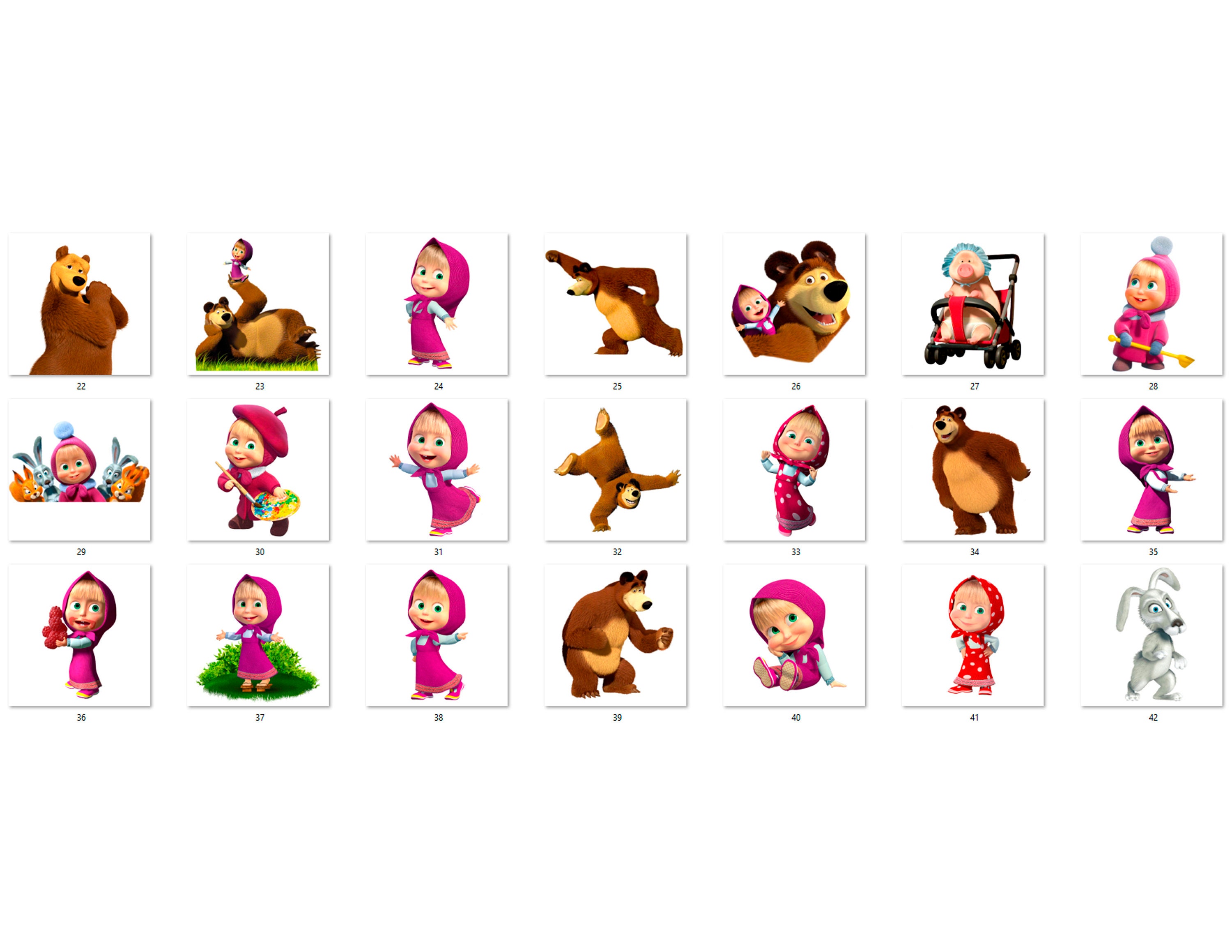 Masha and the Bear Clipart Masha Clipart Set Masha and the - Etsy España