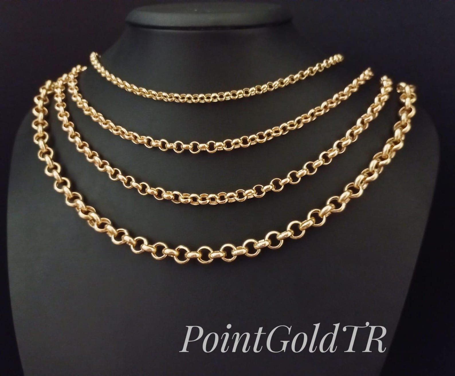 14K Gold Rolo Chain, Gold Rolo Bracelet, Gold Rolo Man Chain, Gold Rolo ...