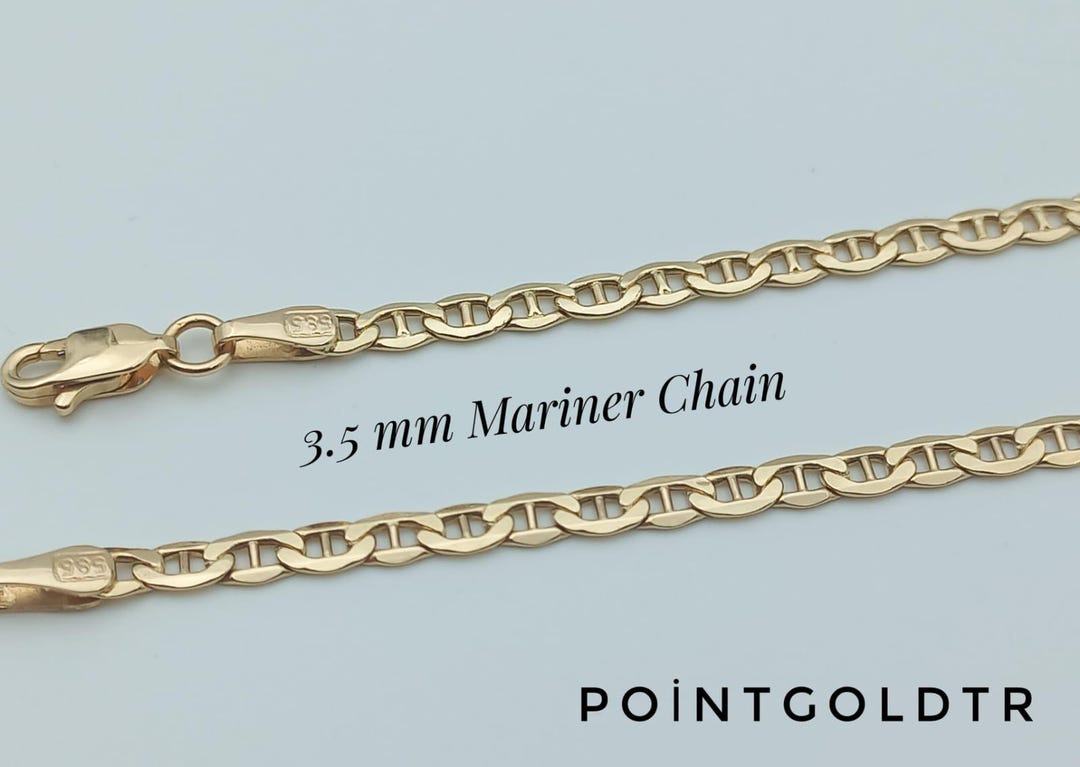 14K Gold Anchor Mariner Chain Necklace, 14K Gold Anchor Mariner Chain ...