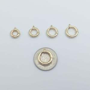 14K Solid Gold Sailor Claps, Gold Spring Ring Sailor Claps, Gold ...