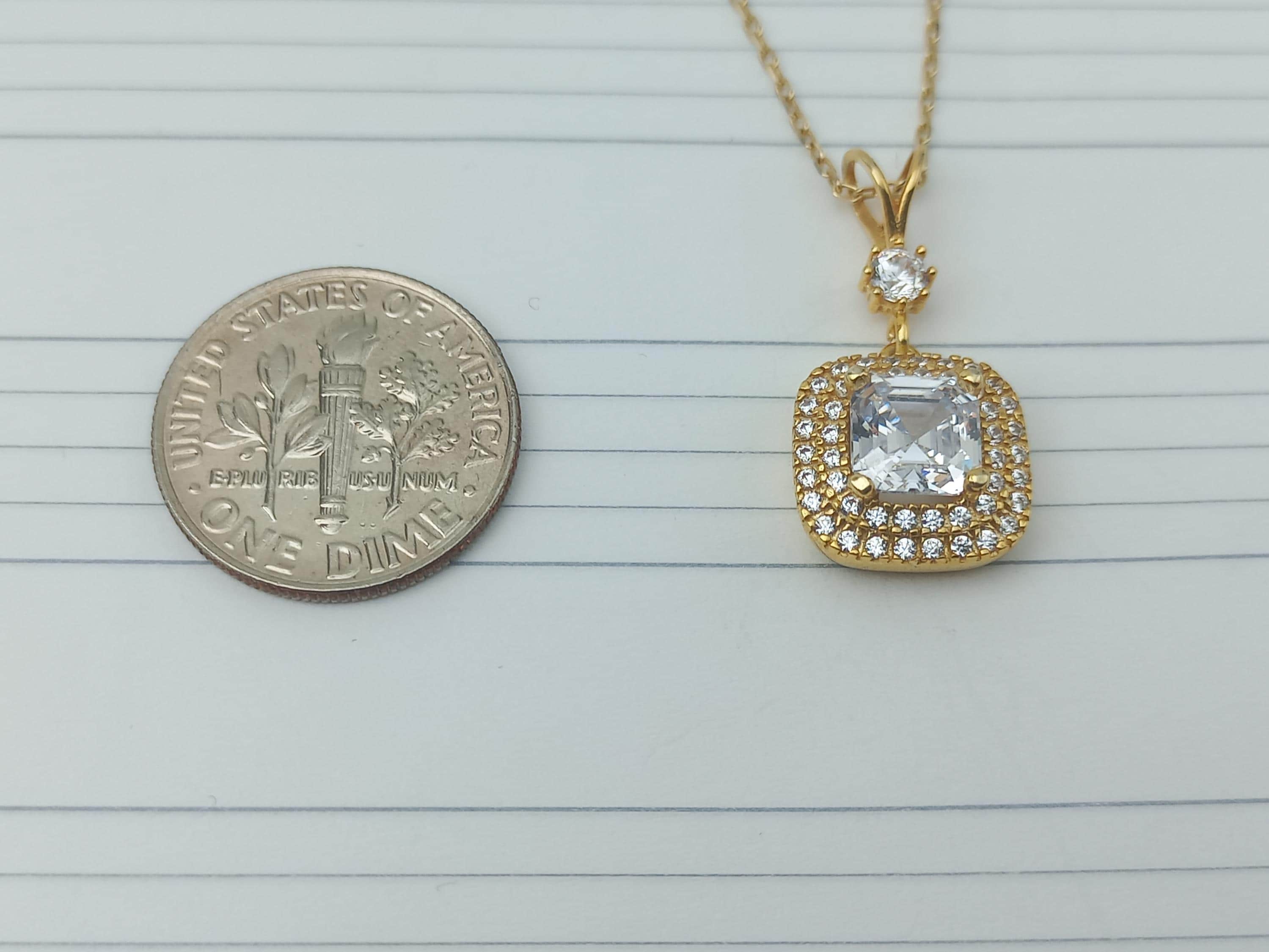 Gold Square Necklace, Gold Square Pendant, Gold Square Charm, Dainty ...
