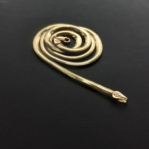 14K Solid Gold Snake Chain, Solid Gold Snake Bracelet, 14K Snake Chain ...