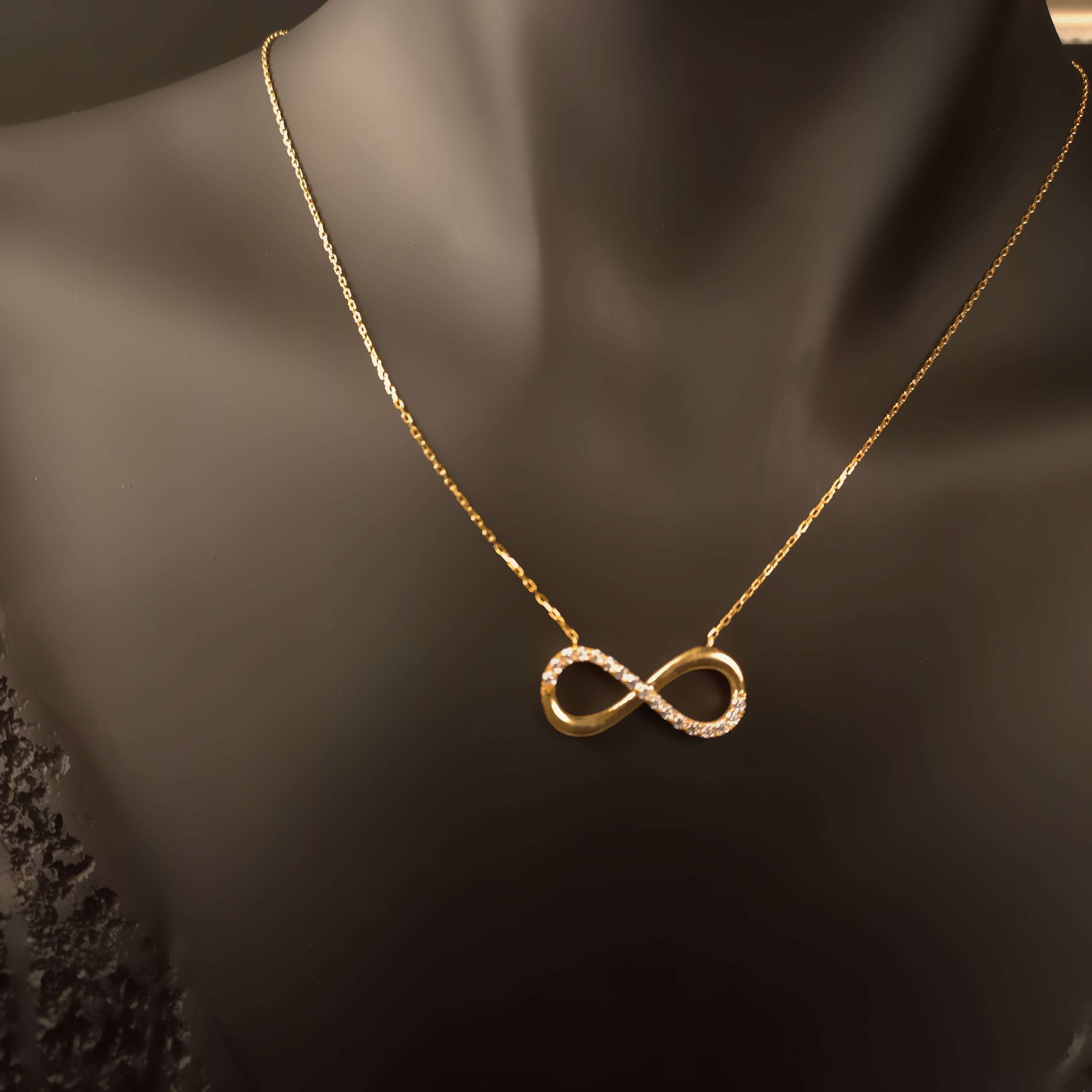 14K Gold Necklace, Infinity Symbol Necklace, Eternal Loop Pendant ...