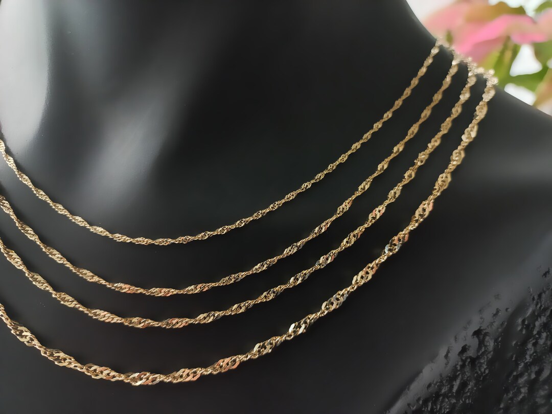 14K Gold Singapore Chain, Gold Chain Gift, Special Chain, Man Gold ...