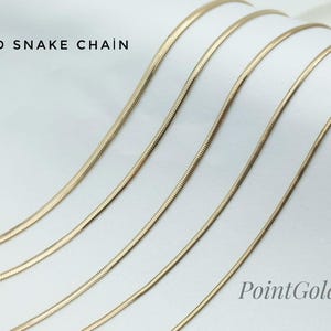 14K Solid Gold Snake Chain, Solid Gold Snake Bracelet, 14K Snake Chain ...