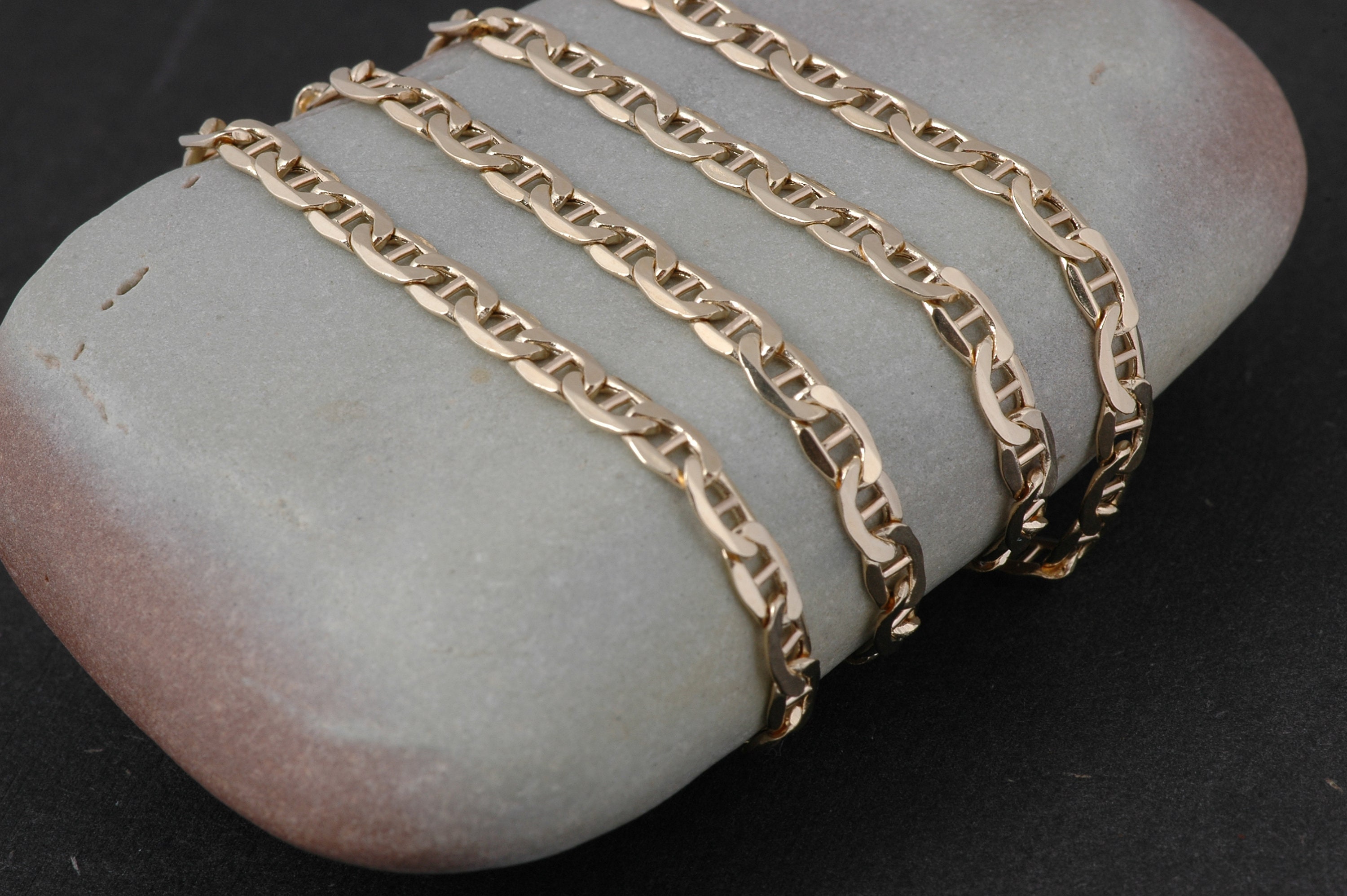 14K Gold Anchor Mariner Chain Necklace, 14K Gold Anchor Mariner Chain ...