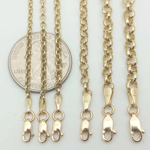 14K Gold Rolo Chain Necklace, Gold Rolo Bracelet, Gold Rolo Men and ...