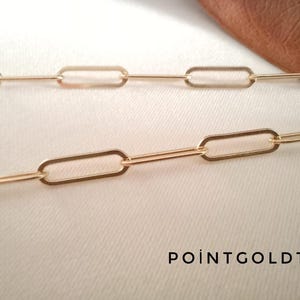 14K Gold Solid Paperclip Bracelet, 3.5mm Paperclip Bracelet, Solid ...
