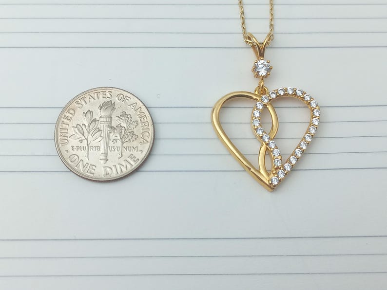 Heart Infinity Necklace, Gold Heart Pendant, Infinity Heart Charm ...