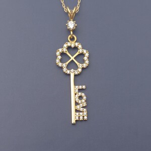 Gold Love Key Necklace, Kay to My Heart Charm, Love Key Necklace, the ...