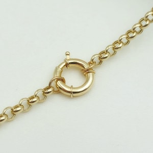 14K Gold Rolo Chain Sailor Claps, Spring Ring Claps Necklace, Rolo ...