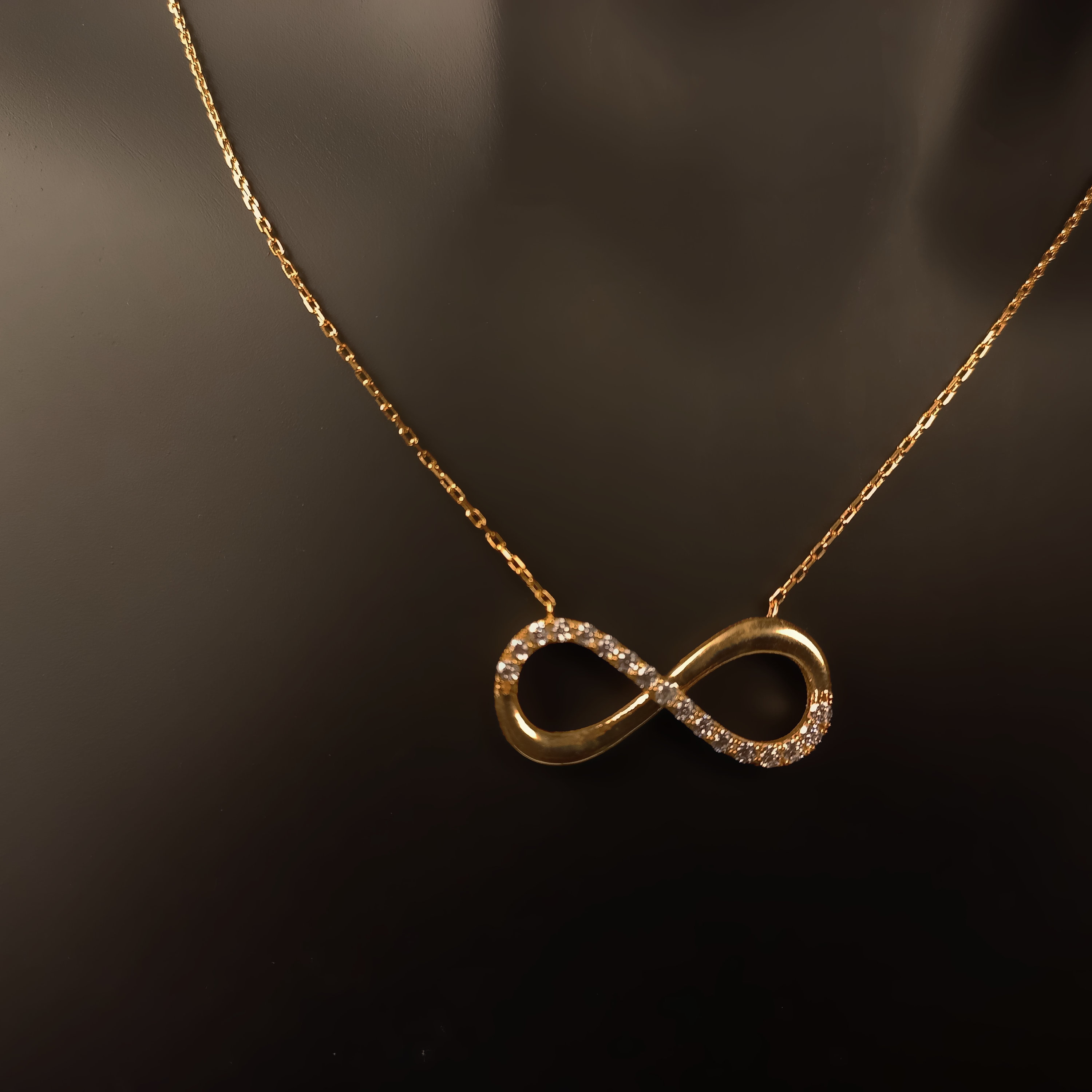 14K Gold Necklace, Infinity Symbol Necklace, Eternal Loop Pendant ...