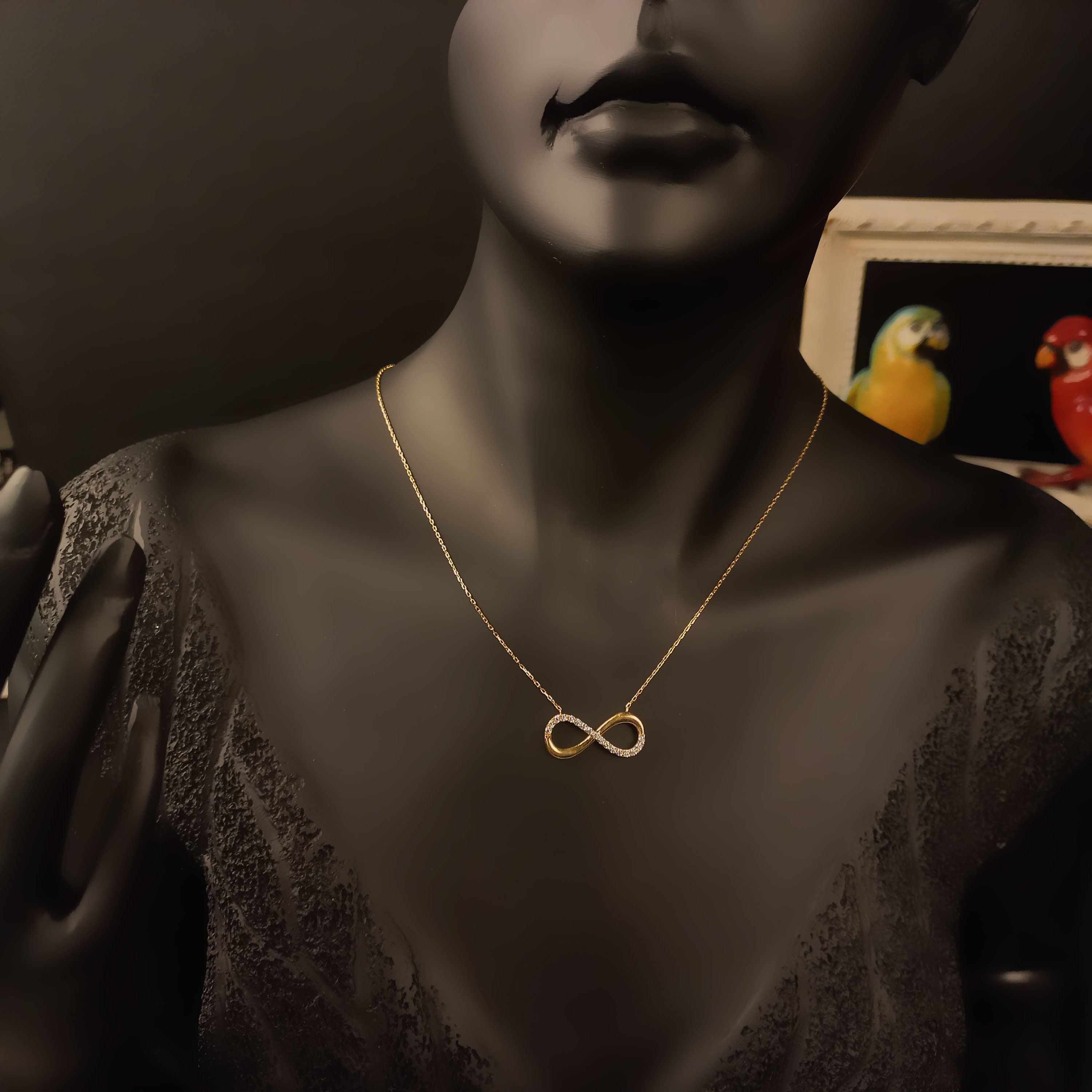 14K Gold Necklace, Infinity Symbol Necklace, Eternal Loop Pendant ...