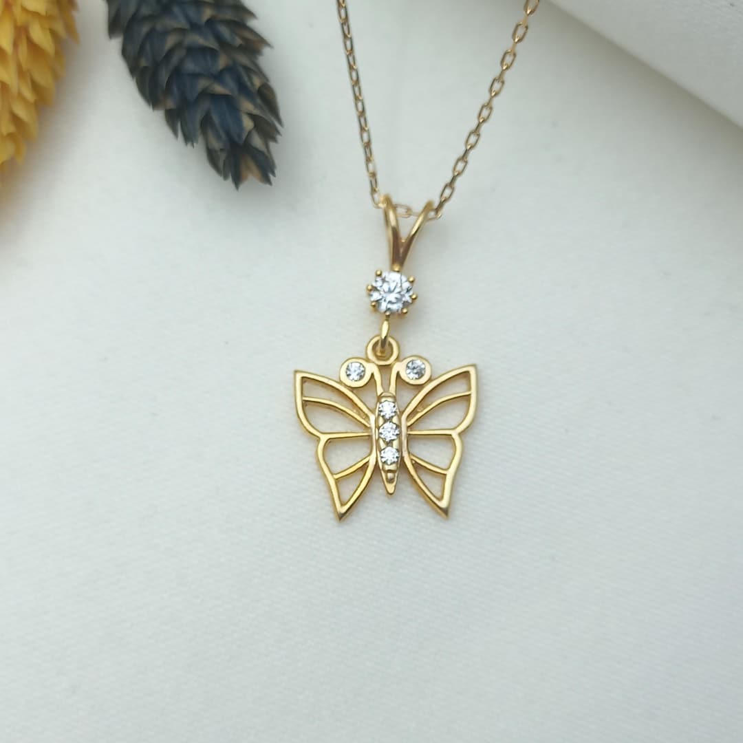 Gold Butterfly Jewelry, Gold Butterfly Charm, Butterfly Pendant ...